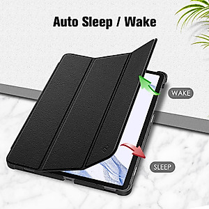 Fintie Slim Case for Samsung Galaxy Tab S8 2022/Tab S7 2020 11 Inch (Model SM-X700/X706/T870/T875/T878) with S Pen Holder, Ultra Lightweight Tri-Fold Stand Cover with Auto Wake/Sleep, Black