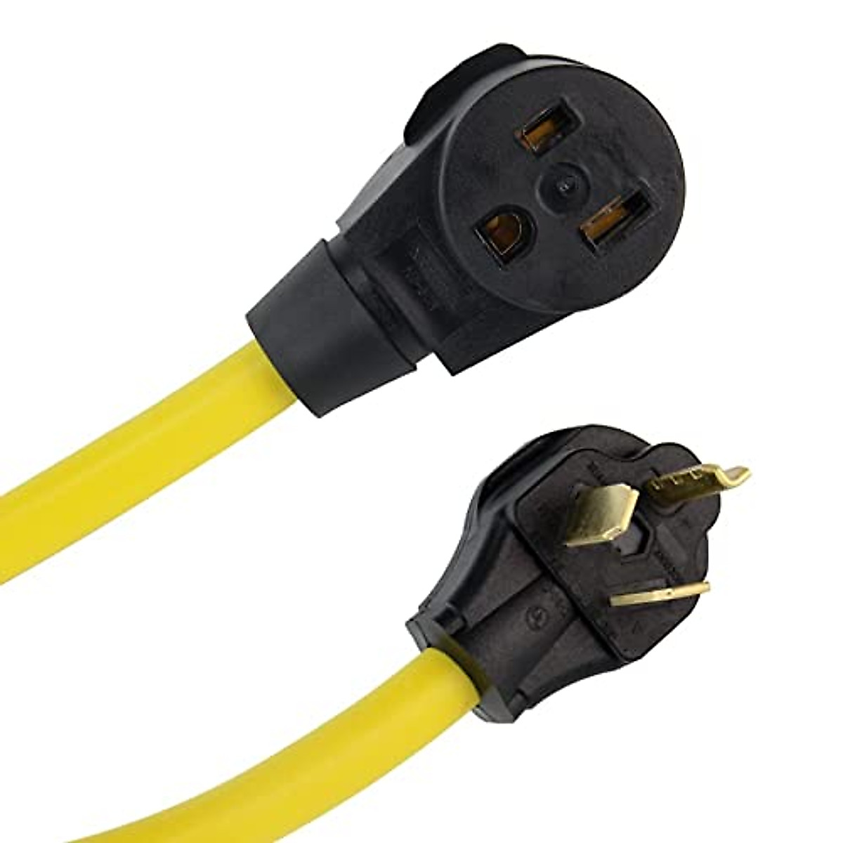 PLIS 10-30P to 6-50R Heavy Duty Generator Adapter,30 Amp Dryer Male Plug to 50 Amp Adapter,STW 10AWG*3C Generator Cord,3Prong,Yellow,1.5FT
