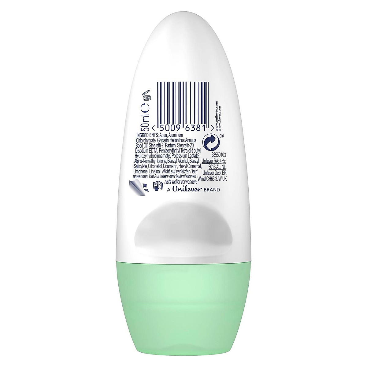 Dove Go Fresh Cucumber Roll-On Anti-Perspirant Deodorant 50 ml - Pack of 3