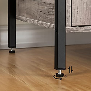 HOOBRO Cat Litter Box Enclosure, Hidden Litter Box Furniture with Shutter Door and Cat Head Mat, Cat Entrance Can Be on Left or Right, Cat Washroom Fit Most of Litter Box, Greige BG06MW01