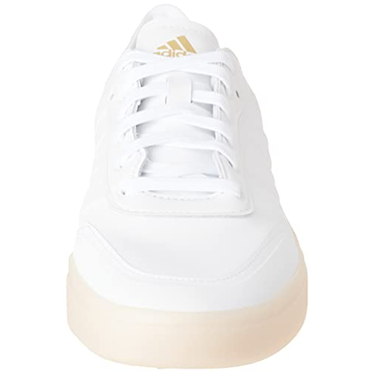adidas Women's Court Revival Sneaker, White/White/Gold Metallic, 7.5