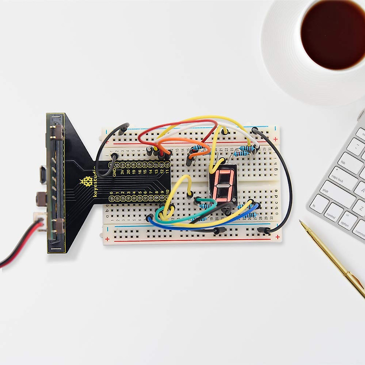 KEYESTUDIO Basic Starter Kit for Microbit V2.2 V1.5 (Not Included), with 35 Projects Tutorial, i2c LCD, 5V Relay, LED Matrix, Breadboard Components Great for STEM Programming Education