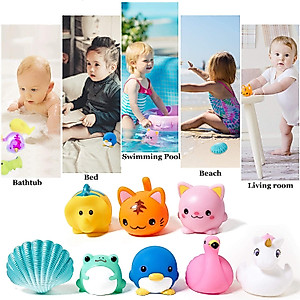 Bath Toys for Toddlers Baby 8 Pack Light Up Toys - Bathtub Toy Flashing Colourful LED Light Shower Bathtime For Kids Toddler Child Infants Preschool Bathroom Bathtub Shower Swimming Pool Party Games