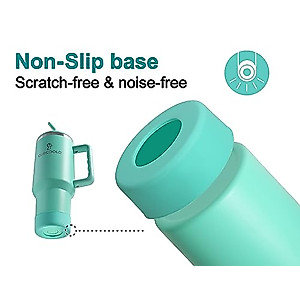 DLOCCOLD 40 oz Tumbler with Handle, Straw & Lid, Insulated Double Walled Stainless Steel Tumbler, Reusable Travel Coffee Mug for Women Men, Water Tumbler with Silicone Boot