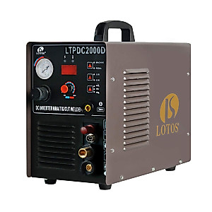 LOTOS LTPDC2000D Non-Touch Pilot Arc Plasma Cutter Tig Welder and Stick Welder 3 in 1 Combo Welding Machine & Foot Pedal for Cutter Welder Amp Control 5 Pin Lotos FP05 for Cutter and Welder Combos