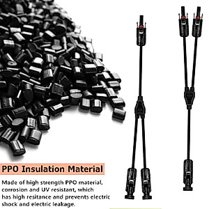 LINKPAL Y Branch Solar Panel 30A Cable Connector FFM MMF PV Wire T Splitter (1 Pair)