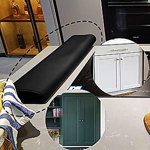 Glass Stove Top Cover Cooktop Protector for Electric Stove, 36 x 24 Inch Waterproof Heat Resistant Mat for Kitchen Counter Stovetop, Washer Dryer, Ceramic Stove, Flat Top Stove (Black)