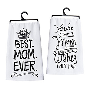 Primitives by Kathy 2 Piece Best Mom Kitchen Towel Gift Bundle