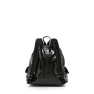 LeSportsac Voyager Backpack, Black Crinkle Patent, One Size