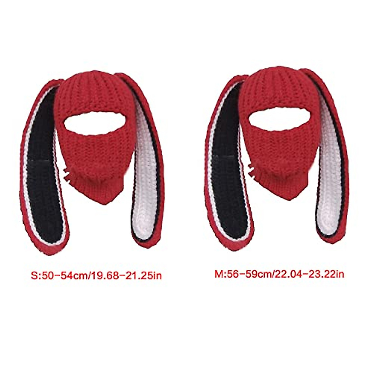 Peiiwdc Hat,Knitted Hat for Children Adult Windproof Foldable Winter Hat Cartoon Ear Shape Keep Warm Windproof Cycling Hat Jujube Red