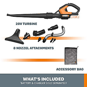 WORX WG545.9 20V Work Air Lithium Multi-Purpose Blower/Sweeper/Cleaner Tool ONLY