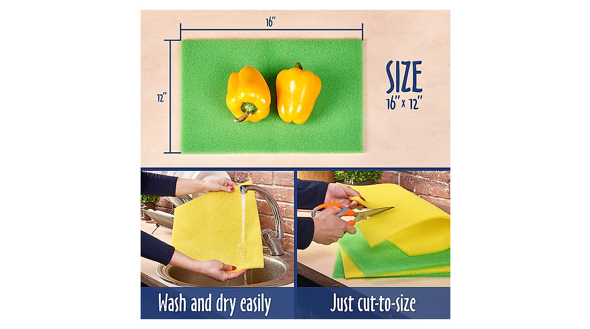 Fruit & Veggie Extender Foam Shelf Mats | Keep Produce Fresh Longer