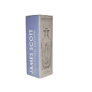 James Scott Crystal Decanter for Whiskey, Liquor and Bourbon - 25 Oz. | Irish Cut design | Gift Box