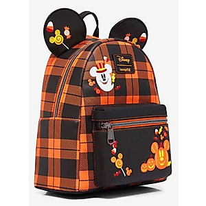 Loungefly Disney Halloween Plaid Mickey Mouse Ears Mini Backpack