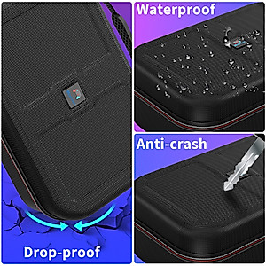 Mooroer Steam Deck Case, 2024 Upgrade Steam Deck Carrying Case, Large Capacity Storage Case for Steam Deck/Steam Deck OLED Console & Accessories, Built-in AC Adapter Charger Storage, Black