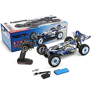 High Speed Hobby Remote Control Car, 75+ KM/H RTR Brushless Motor 1:12 Scale WLtoys 124017 Fast RC Cars for Adults Kids,All Terrain Truck,4WD Off Road Buggy with 2 Batteries Racing Car Gifts for Boys
