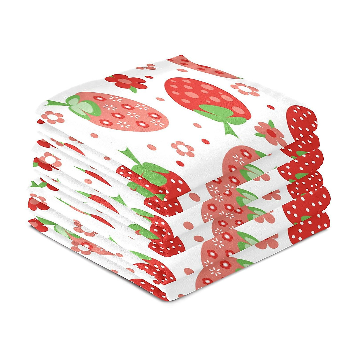 Kigai 1 Pack Strawberry Kitchen Towels Soft Highly Absorbent Dish Towels Reusable Kitchen Hand Towels for Kitchen Decorations or Tea Towels 28 x 18 Inch