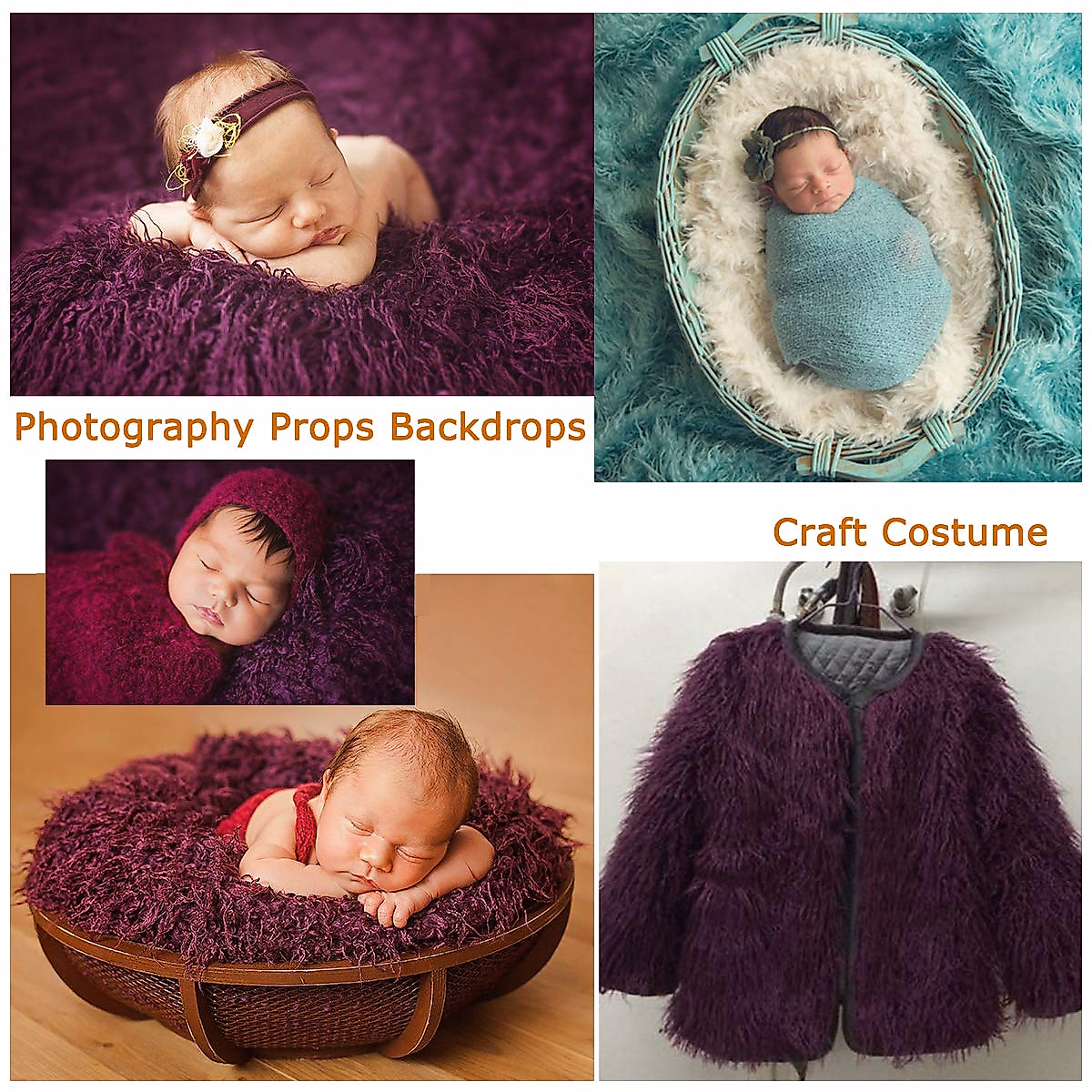 Faux Fur Long Pile Curly Fabric Alpaca Mongolian,Fake Fur Luxury Shag Fabric for DIY Craft Decoration Photo Prop Backdrop Cosplay Chairs Sofa Cushion Rugs 150x50cm(Color:2 Brown)