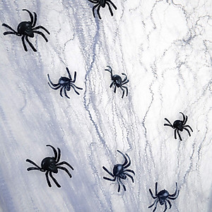 YUNGCHI 60 Halloween Plastic Spiders, Halloween Fake Spiders, Nightmare Before Christmas Halloween Decorations, Pumpkin Box，Set of 60