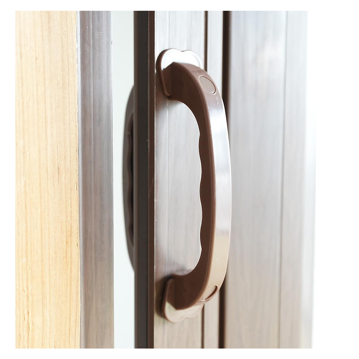 CCBOYSHARDWARE 36X96in Accordion Door,Interior Folding Doors for Closet Includes Hardware and Lock,Brown