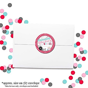 Lights Camera Action Movie Star Themed Valentine Party Favor Sticker Labels, 40 2" Party Circle Stickers by Amanda Creation, Great for Classroom Valentines, Envelope Seals, Gifts & Treats