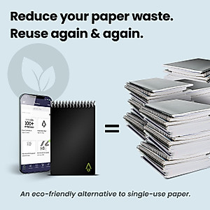 Rocketbook Smart Reusable Notebook - Dot-Grid Eco-Friendly Notebook with 1 Pilot Frixion Pen & 1 Microfiber Cloth Included - Pink Sky Cover, Mini Size (3.5" x 5.5")