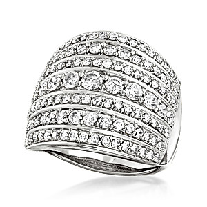Ross-Simons 2.00 ct. t.w. Diamond Multi-Row Ring in Sterling Silver. Size 9
