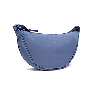 YIKOEE Crescent Bag for Women Men Small Sling Crossbody Bag with Half Moon Shape (Blue)
