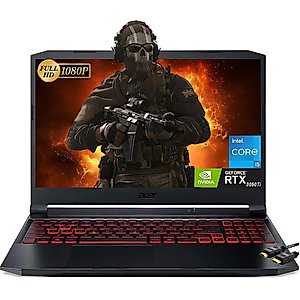 acer Nitro 5 Gaming Laptop,15.6" FHD IPS 144Hz, GeForce RTX 3050 Ti, Intel Core i5-11400H (Beats i7-1165G7, Upto 4.5GHz), WiFi6, Backlit KB, RJ-45, Windows 10 Home (32GB|1TB SSD)