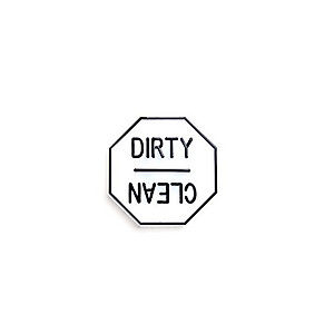 Fox Run - 5935 Fox Run Clean or Dirty Dishwasher Magnet, 2.5 x 2.5 x 0.25 inches, White