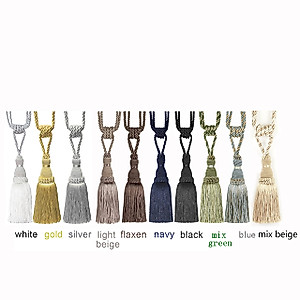 BEL AVENIR 4 Pack Curtain Tiebacks Tassel Drapery Tie-Backs Rope Handmade Holdbacks Home Office Hotel Decorative (Gold)
