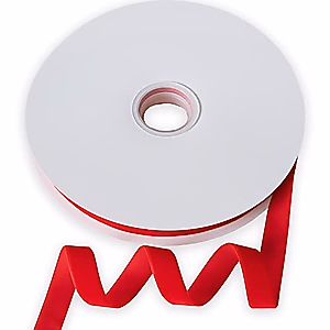 KLTRIBBON Vintage Red Velvet Ribbon Single Faced,5/8 Inch X 25 Yards,for Choker,Gift Wrapping,Floral Bouquets