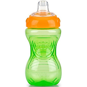 Nuby 2 Pack No Spill Cup, 10 Ounce, Blue - Green