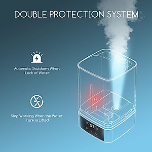 Humidifiers for Bedroom Warm and Cool Mist 5L Top Fill Water Tank Lasts Up to 30 Hours