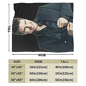 Blanket Tom Cruise Super Soft and Comfortable Fleece Blanket Throw Blanket Picnic Blankets Camping Blanket Beach Blanket for Decoration Bedroom Living Room Yoga … (50"x40")