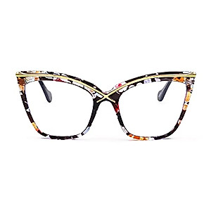 FEISEDY Women Oversized Square Blue Light Blocking Glasses Anti Eyestrain Cat Eye Fashion Eyewear B2956