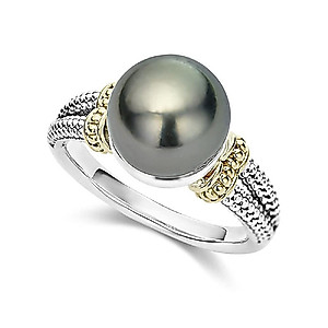 Grey Pearl Rings Spinner Ring for Women Wedding Bands for Women Sterling Silver Plated Brass Ring Cool Rings Sterling Silver Rings Anniversary Engagement Rings (6)