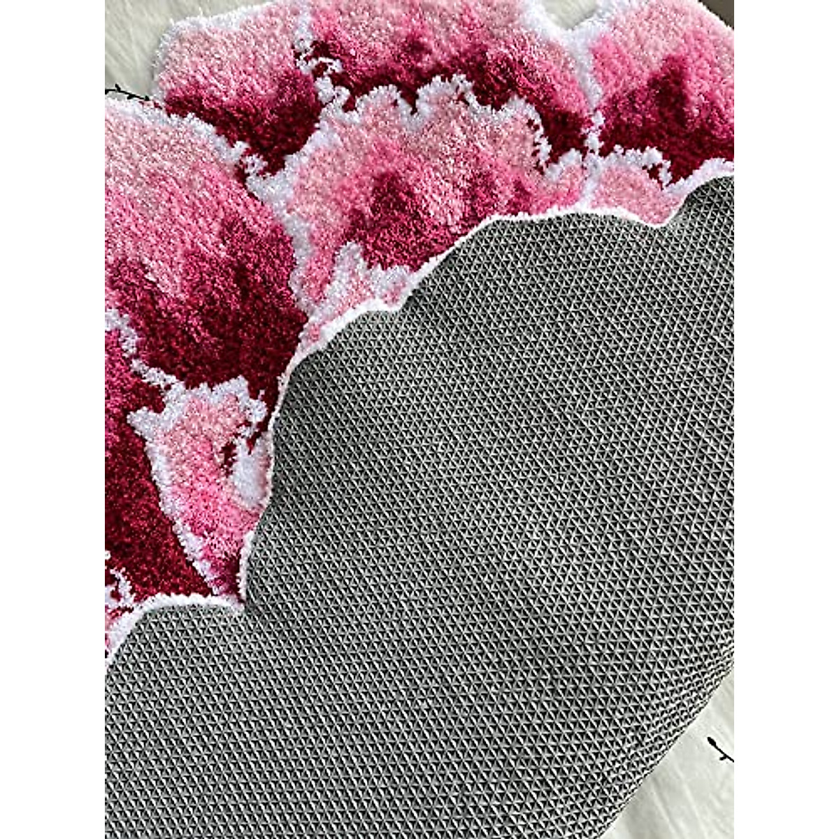 Judy Dre am Pink Peony Flower Area Rugs for Bedroom Kitchen Bathroom Floral Round Rugs Soft Bath Rug Mat Modern Washable Non-Slip Shower Bathtub Mat for Christmas Home Party