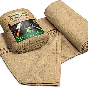 Burloptuous 40"x15 Feet Gardening Burlap Roll - Multipurpose Natural Burlap Fabric, High Density Jute Fiber Material for Decorations, Center Pieces for Home, Rustic Party Décor