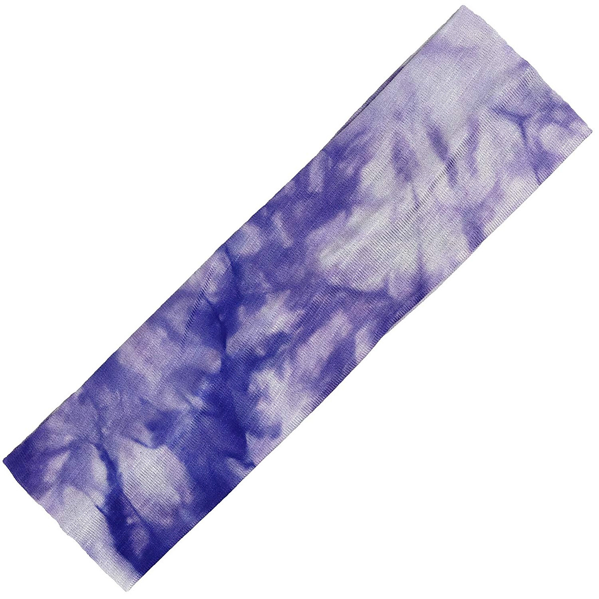 Kenz Laurenz Soft Wide Headbands - 12 Pack Yoga Headband Stretchy Elastic Cotton Sports Head Bands for Women Girls Men Sweatband Fashion Hair Wrap Accessories Set Wholesale (Purple Tie Dye)