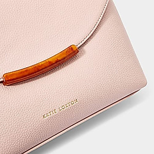 KATIE LOXTON Dani Tortoiseshell Womens Medium Vegan Leather Handbag Purse Clutch Dusty Pink