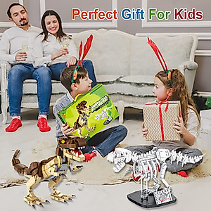 TreeGun Dinosaurs Building Blocks for Kids, 2 Models T-rex Dinosaurs Building Toy Set, STEM Creative DIY Building Toy Kit for Kid, Boy and Girl Ages 6 for Kids (906 Pieces)