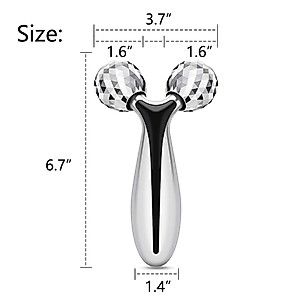 SUPANT V Facial Roller Massager, Reduce Wrinkles in Neck and Eyes, Massage for Lymphatic Drainage, Face Lifting, Reduce Puffiness, Skin Tightening & Collagen Production, Clear Toxins