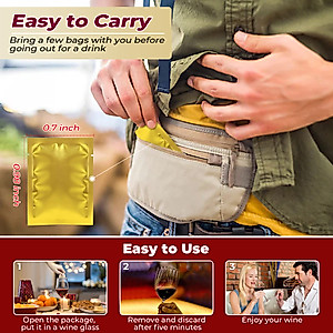 Trobing Wine Filter 12 Bags, Removes Sulfites Histamines and Tannin, All Natural Purifier Filters