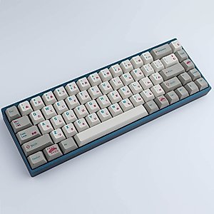 Hyekit PBT Keycaps 124 Keys Sushi Custom Keycaps Dye-Sublimation 7U and 6.25U Spacebar Keycap Set Cherry Profile for Cherry Gateron MX Switches Mechanical Keyboard US Layouts