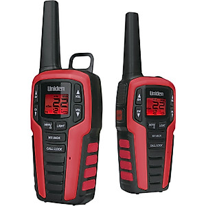 Uniden SX327-2CKHS Up to 32-Mile Range FRS Two-Way Radio Walkie Talkies, Dual Charging Cradle & 2 Headsets, Water Resistant, 22 Channels, 121 Privacy Codes, NOAA Weather + Alert, LED Flashlight