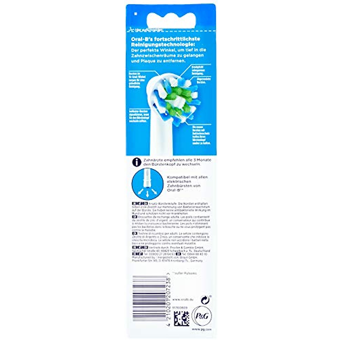 Oral-B CrossAction Replacement Toothbrush Heads, White,(Pack of 4)