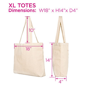 Canvas Tote Bag, Animal Design, Heavy Duty Gusseted, 100% Natural Cotton, for Shopping, Grocery, Laptop, School Books (T-DONKEY-XL)