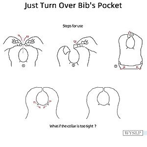 WYSLP Baby Disposable Bibs Travel Feeding Bib Set - Leakproof Liner,Food Catcher Pocket for 6-18 Months Babies Toddlers,25packs