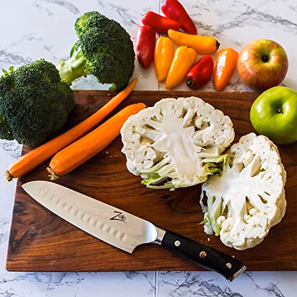 Zelite Infinity Santoku Knife 7 Inch, Santoku Chef Knife, Japanese Chef Knife, Japanese Knife, Chopping Knife, Santoku Knives - Japanese AUS-10 Super Steel 67-Layer Damascus Knife - Razor Sharp Knife